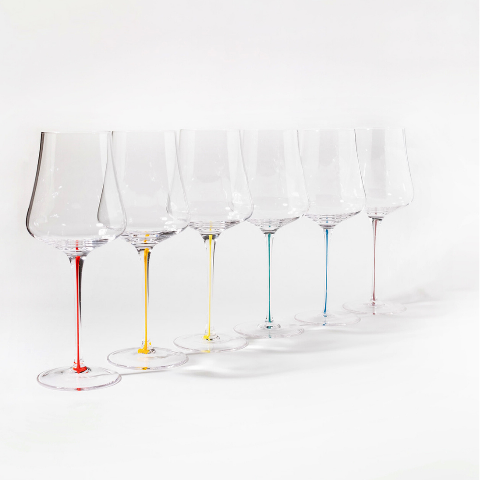 Colored Stem Wine Glasses – Handmade, Vibrant, Artisan | Saludi ...